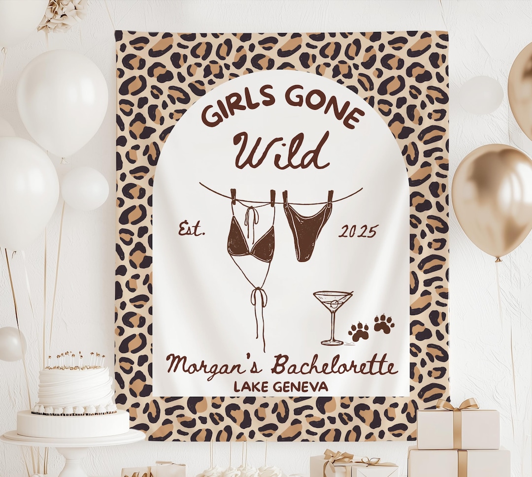 Girls Gone Wild Bachelorette Decor, Cheetah Bachelorette Banner, Animal ...