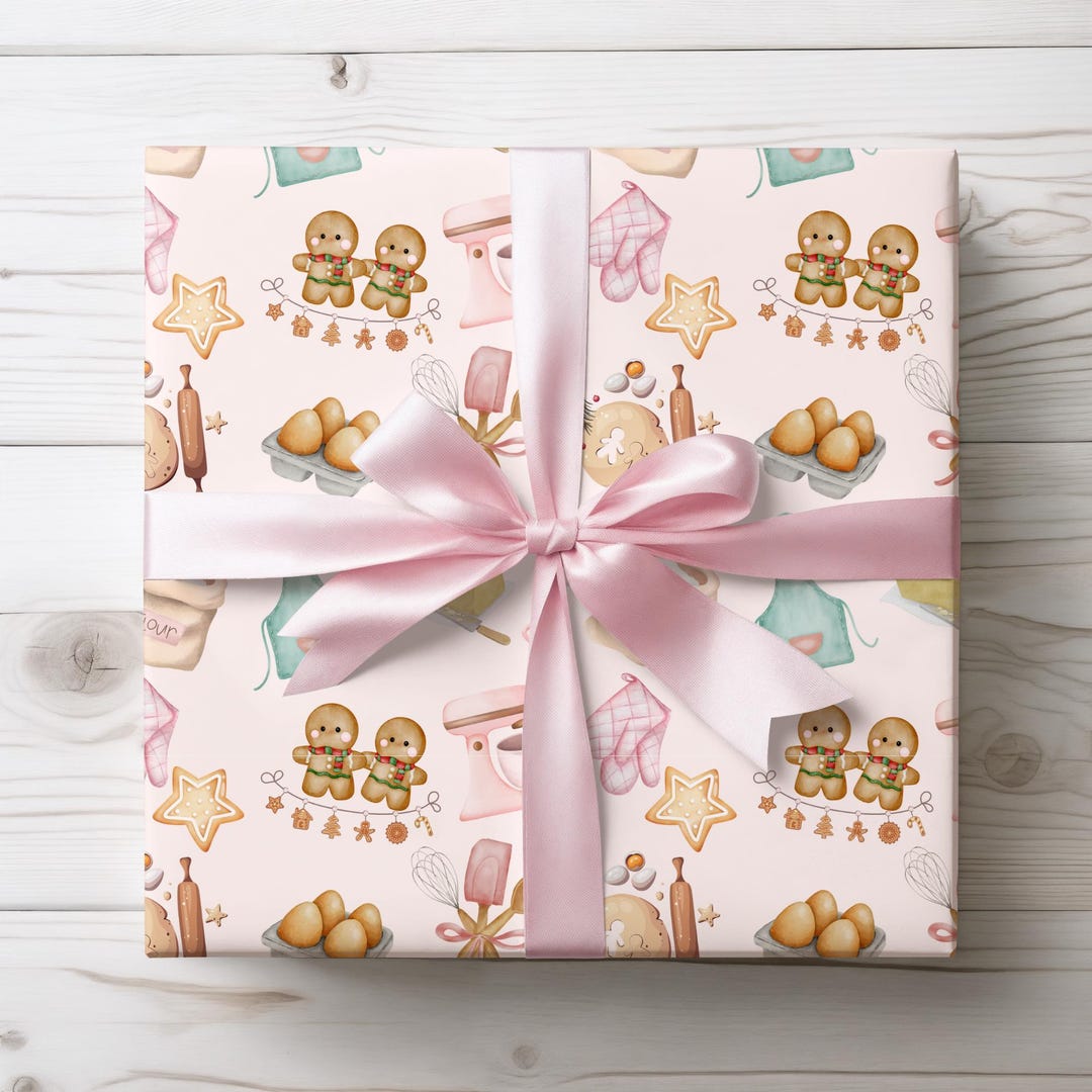 Christmas Baking Gift Wrapping Paper, Baking Gifts, Custom Holiday Gift ...