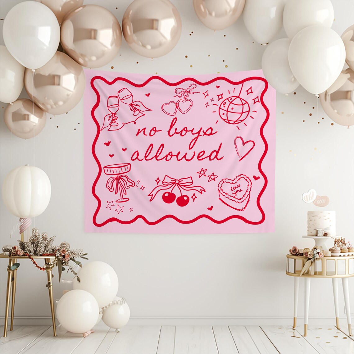 Galentines Day Party Decorations, No Boys Allowed Sign, No Boys Allowed ...