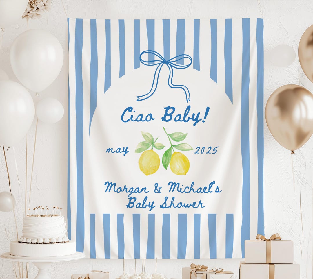 Ciao Baby Shower Decor, Ciao Baby Shower Banner, Lemon Baby Shower ...