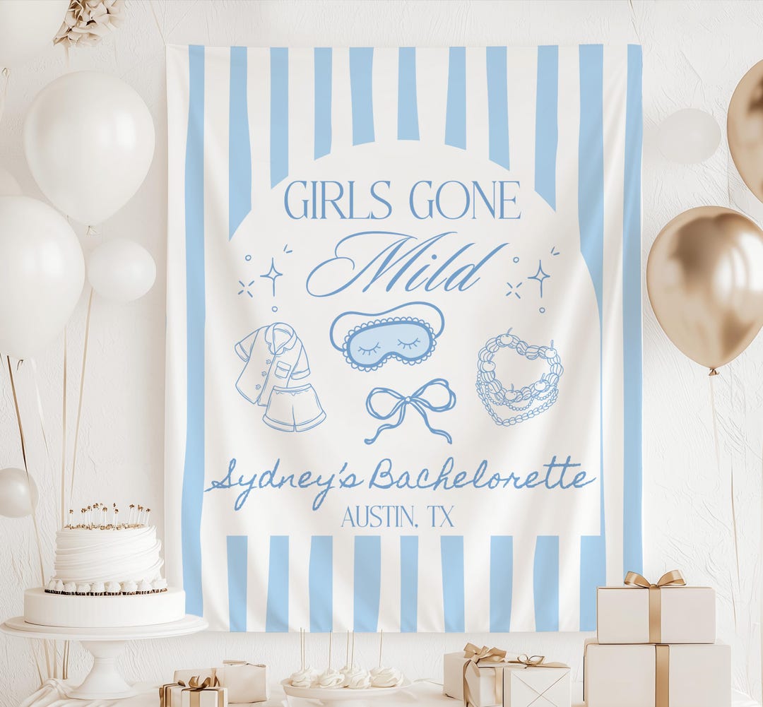 Girls Gone Mild Bachelorette, Girls Gone Mild Banner, Spa Bachelorette Backdrop, Custom ...