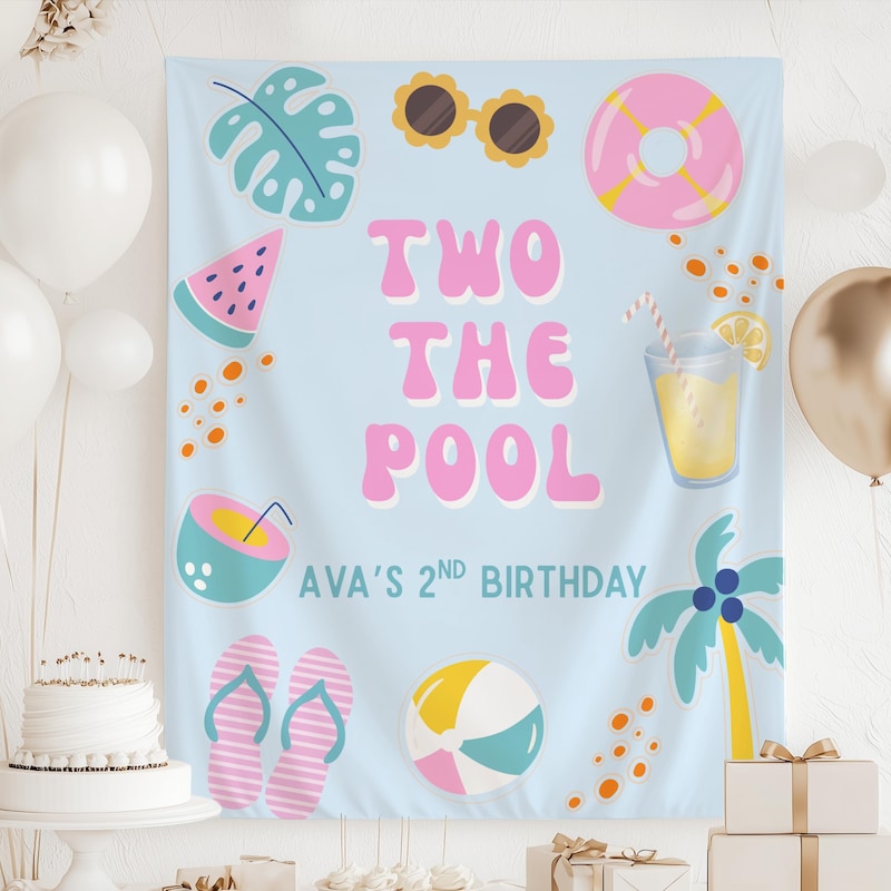 Pool Party Banner - Etsy
