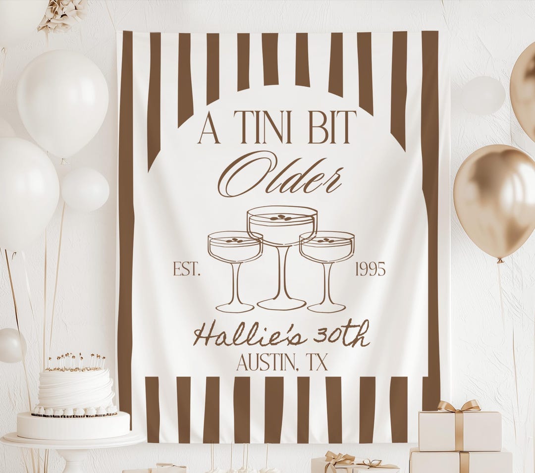 A Tini Bit Older Banner, ANY AGE Espresso Martini Birthday Sign, A Tini ...