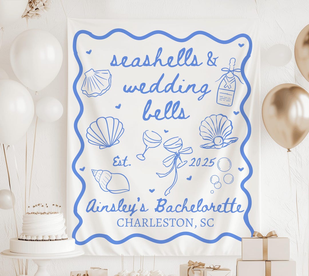 Seashells and Wedding Bells Banner, Seashells and Wedding Bells ...
