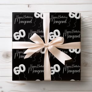 60th Birthday Decorations, 60th Birthday Gift Wrapping Paper ...