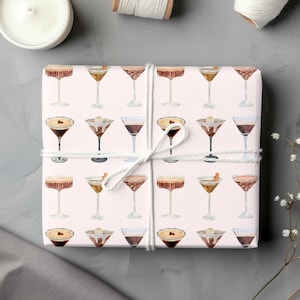 Espresso Martini Wrapping Paper, Espresso Martini Gift Wrap, Espresso ...