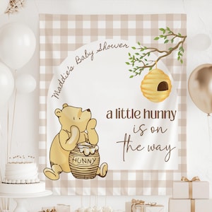 Classic Winnie Baby Shower Banner, A Little Hunny is on the Way, Winnie ...