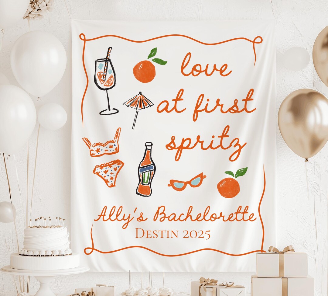Aperol Spritz Bachelorette Banner, Love at First Spritz Bridal Shower ...