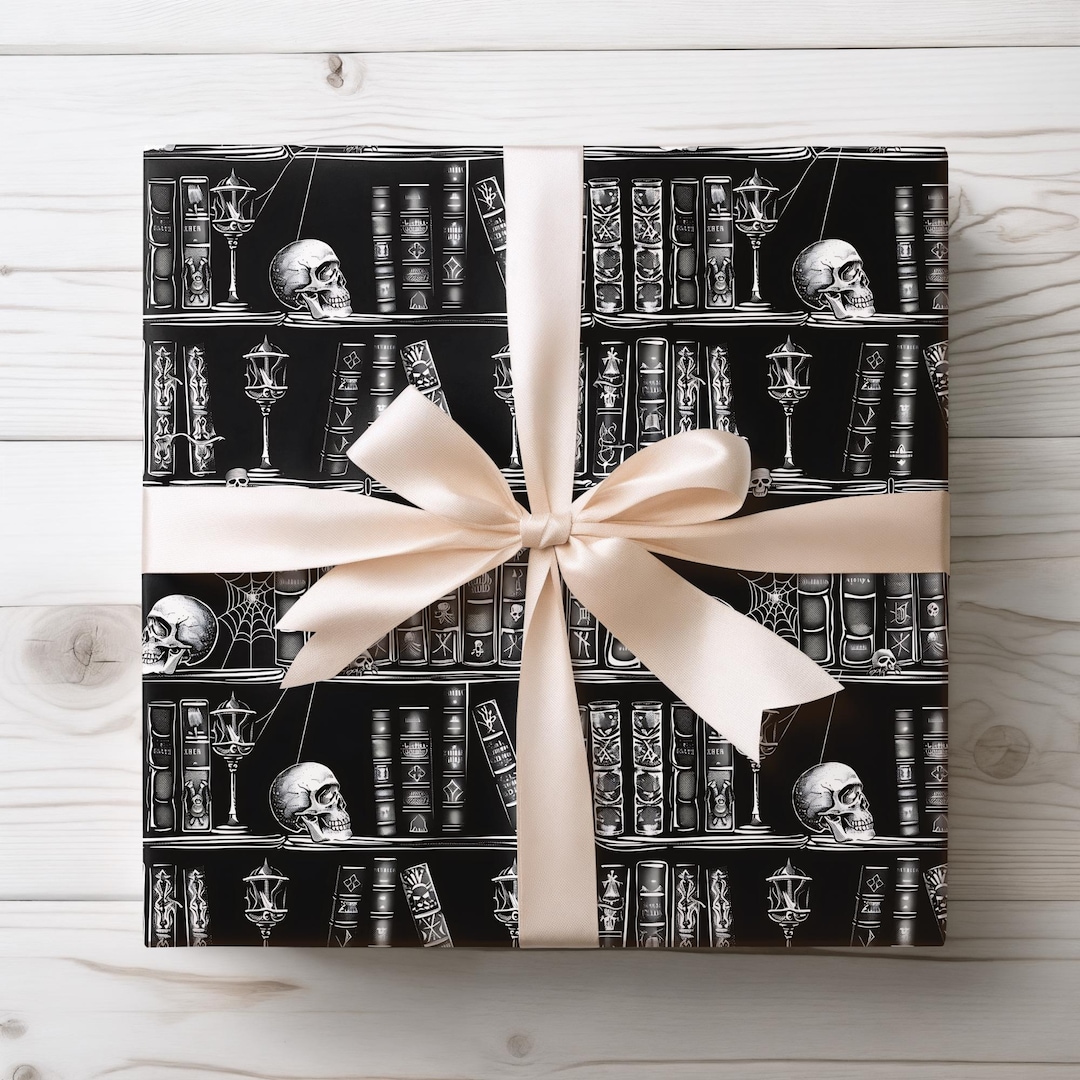 Goth Wrapping Paper, Gothic Wrapping Paper, Bookish Wrapping Paper Roll ...