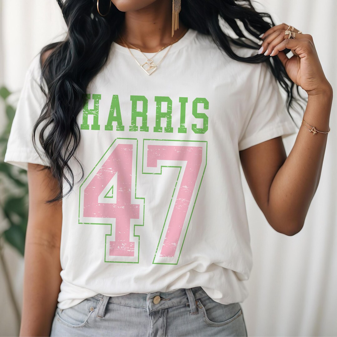 HARRIS 47 Athletic Numbers Tee Shirt 47th President Kamala Harris Alpha ...