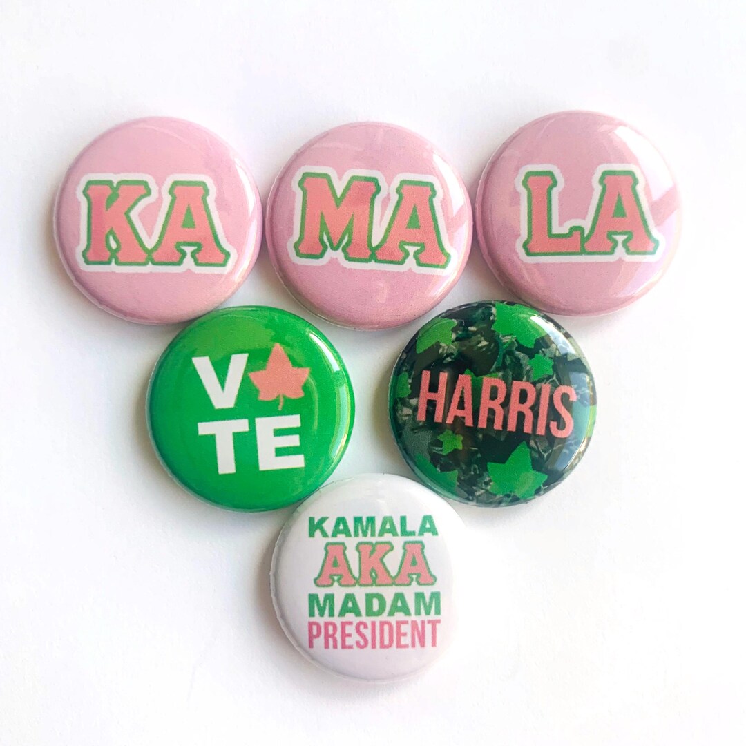 Kamala AKA Madam President Button Pack 6 Mini Buttons, Pins 2024 ...