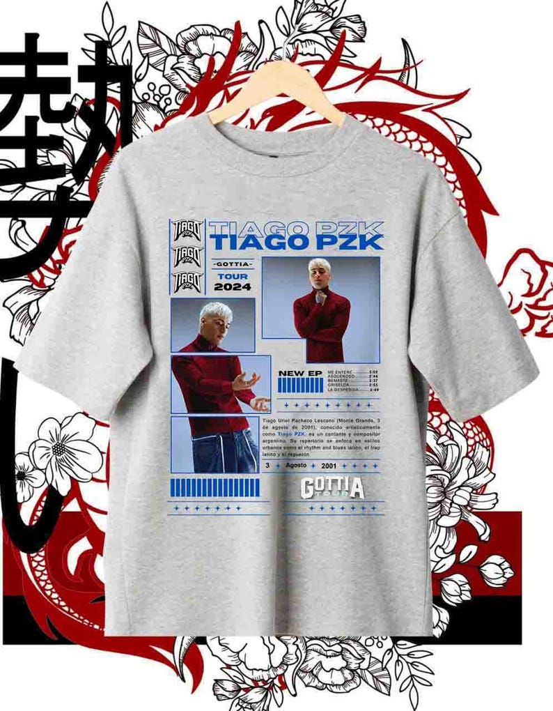 Tiago Pzk T-shirt, Latin Trap Shirt, Argentine Rap Merch, Portales ...