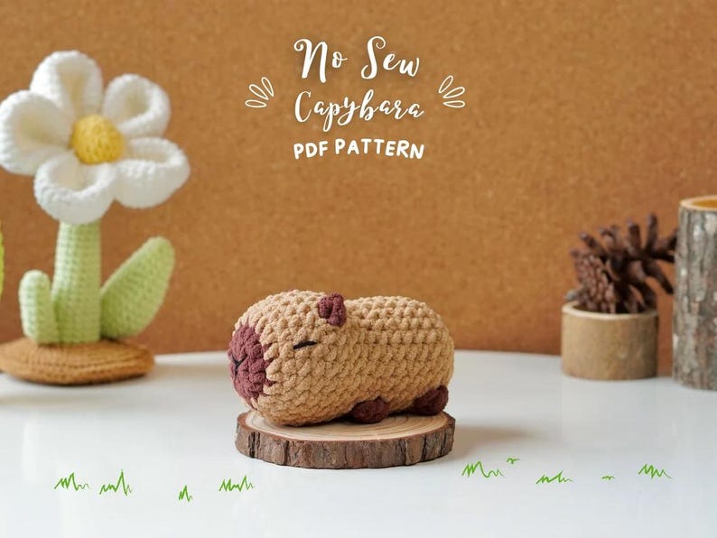 Capybara No Sew Crochet Pattern, No Sew Amigurumi Crochet Patterns, Crochet Pattern, Plushie ...