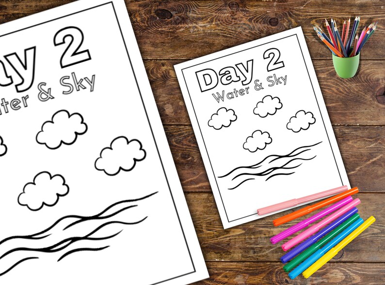 7 Days of Creation Coloring Pages | Instant Download | Printable Kids ...