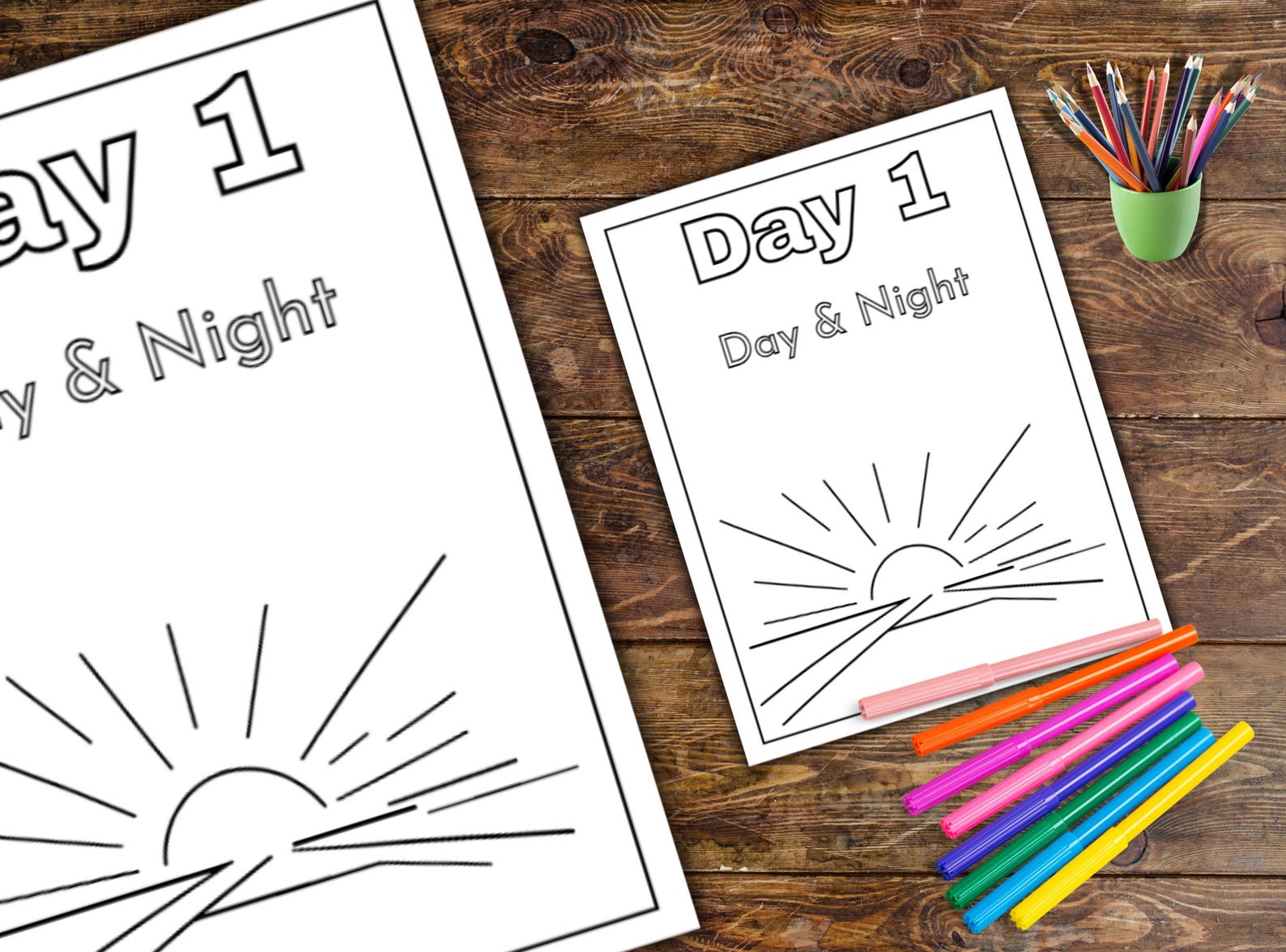 7 Days of Creation Coloring Pages | Instant Download | Printable Kids ...