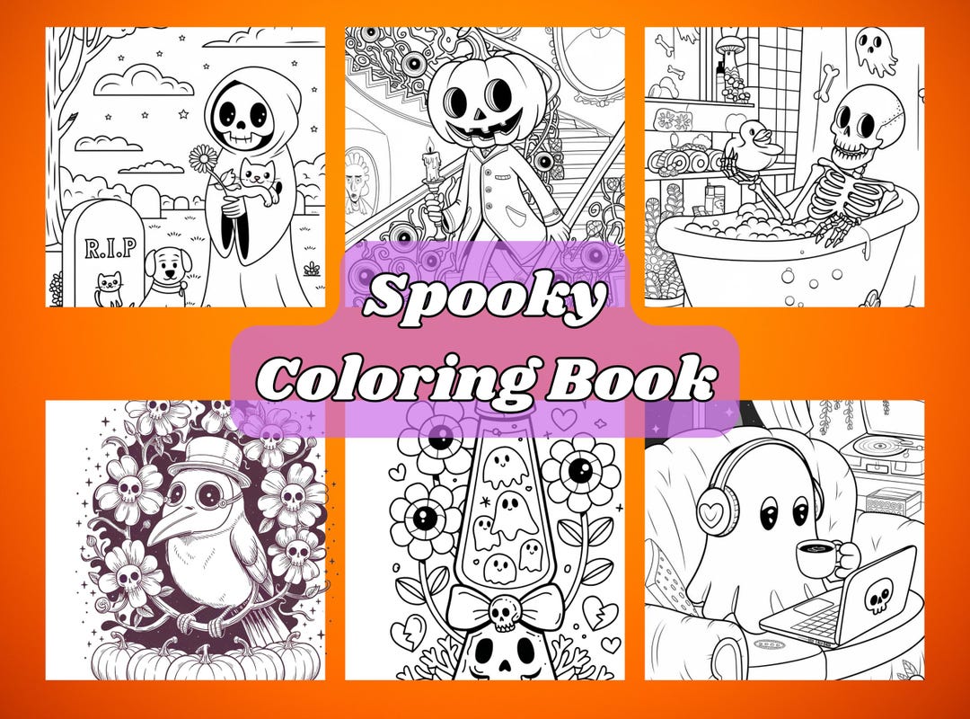 Comfort Color Halloween Coloring Pages, Spooky Cute Halloween Coloring ...