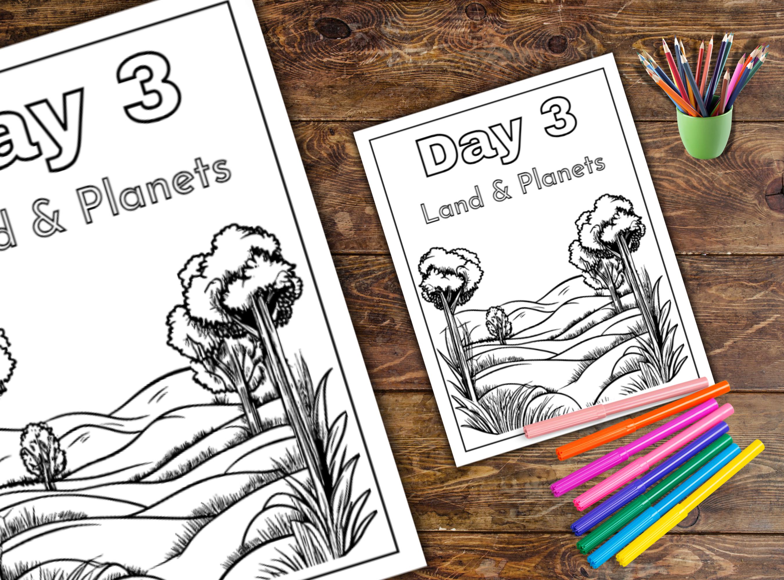 7 Days of Creation Coloring Pages | Instant Download | Printable Kids ...