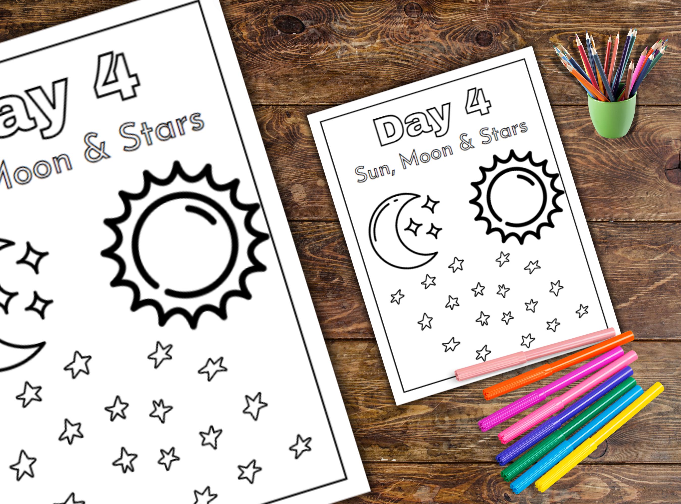 7 Days of Creation Coloring Pages | Instant Download | Printable Kids ...