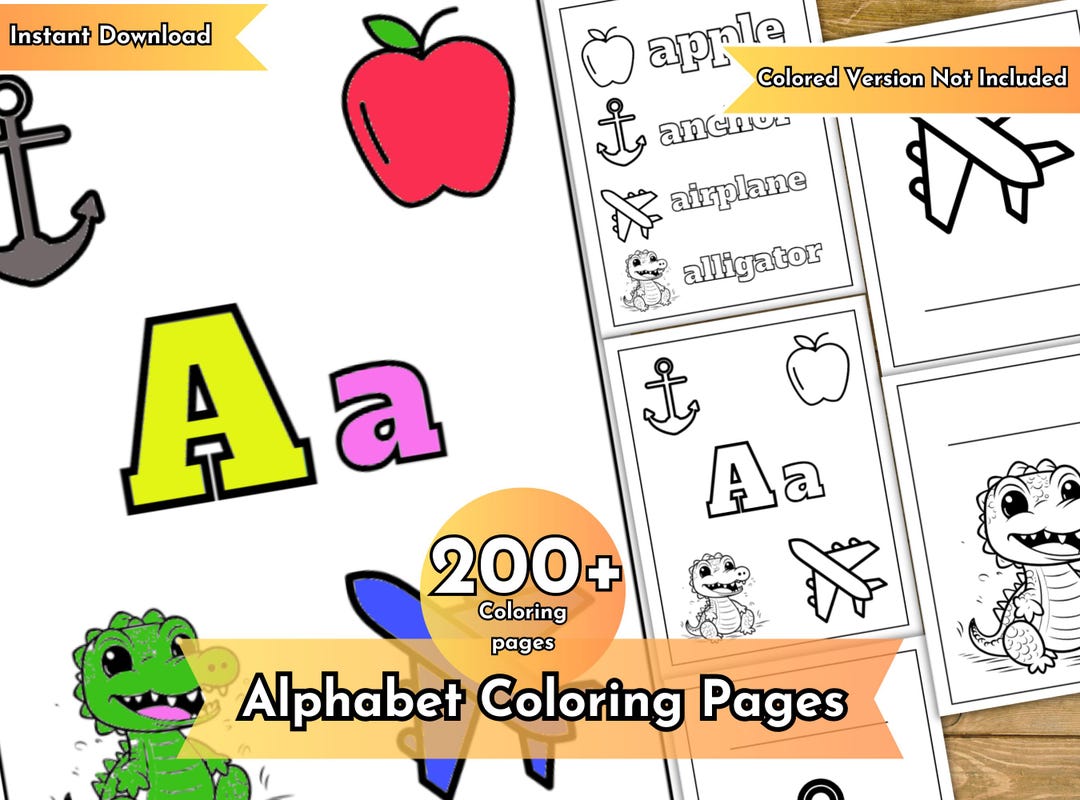 200 Alphabet Coloring Sheets | Pre-k Daily Review Sheets | Coloring ...