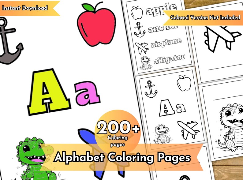 200 Alphabet Coloring Sheets | Pre-k Daily Review Sheets | Coloring ...