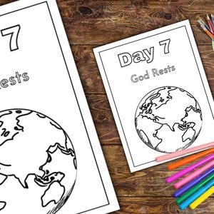 7 Days of Creation Coloring Pages | Instant Download | Printable Kids ...