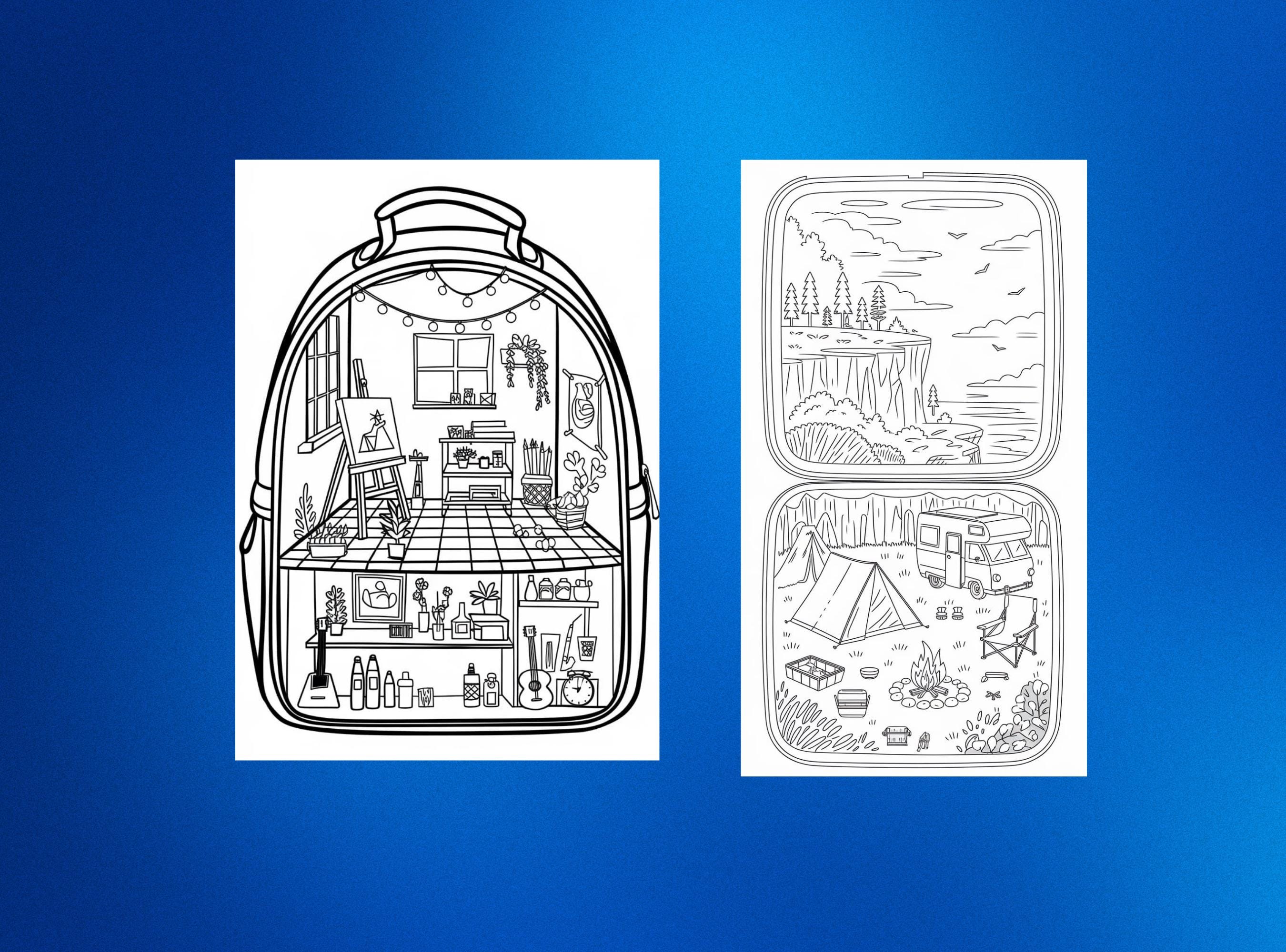 Miniature Worlds Coloring Pages | Adult Coloring Page | Color Therapy ...