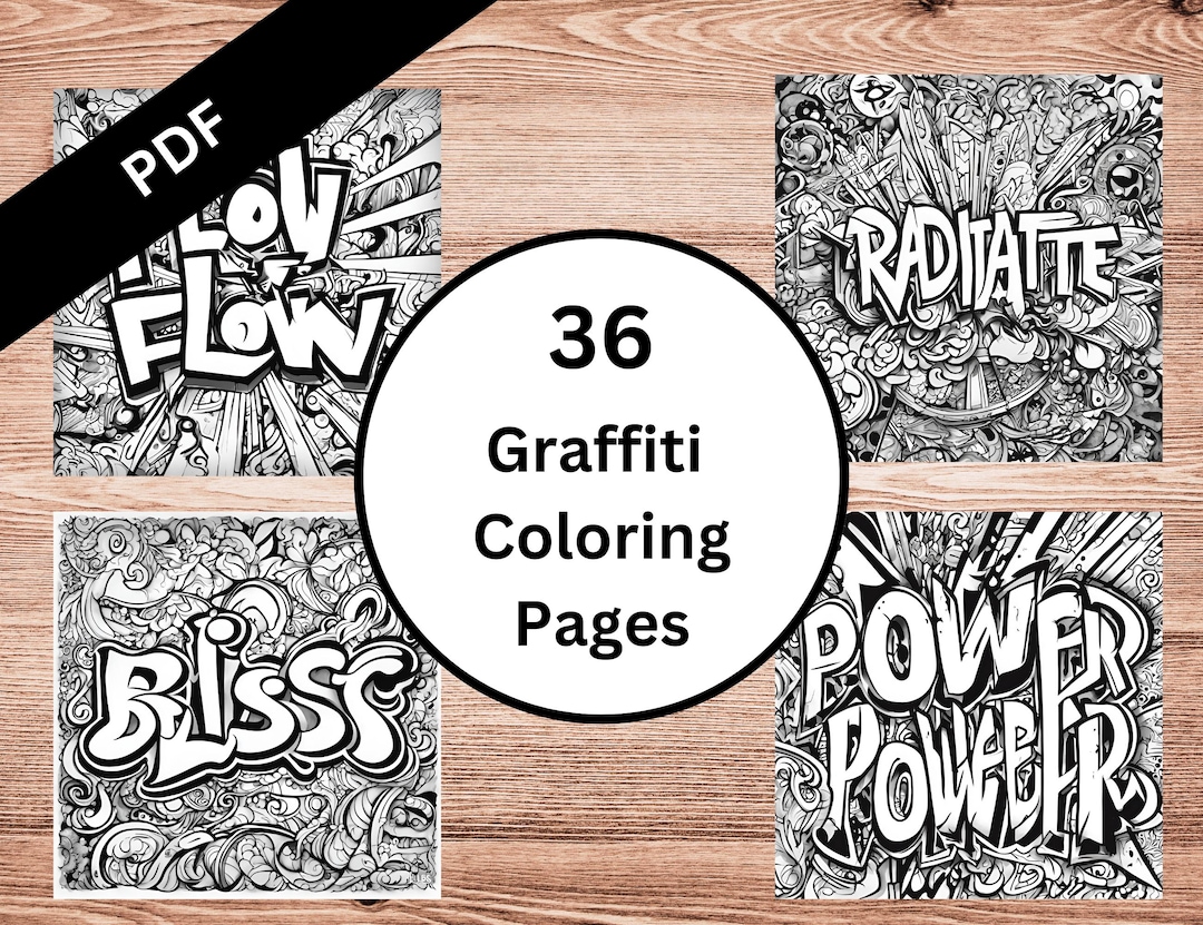 36 Graffiti Coloring Pages | Printable Art for Adults | Urban Street ...