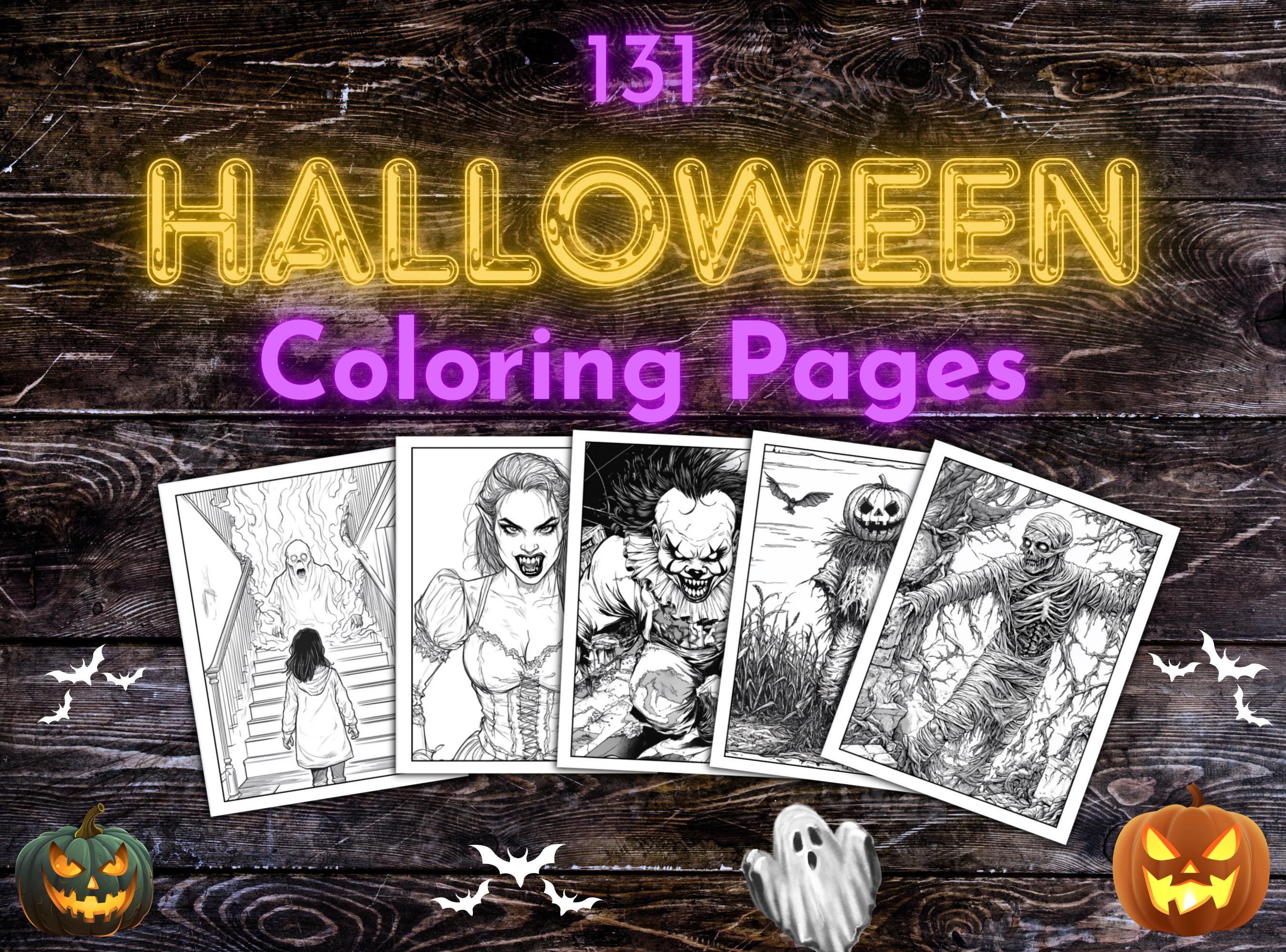 Halloween Coloring Pages, Spooky Coloring Pages, Horror Coloring Pages ...