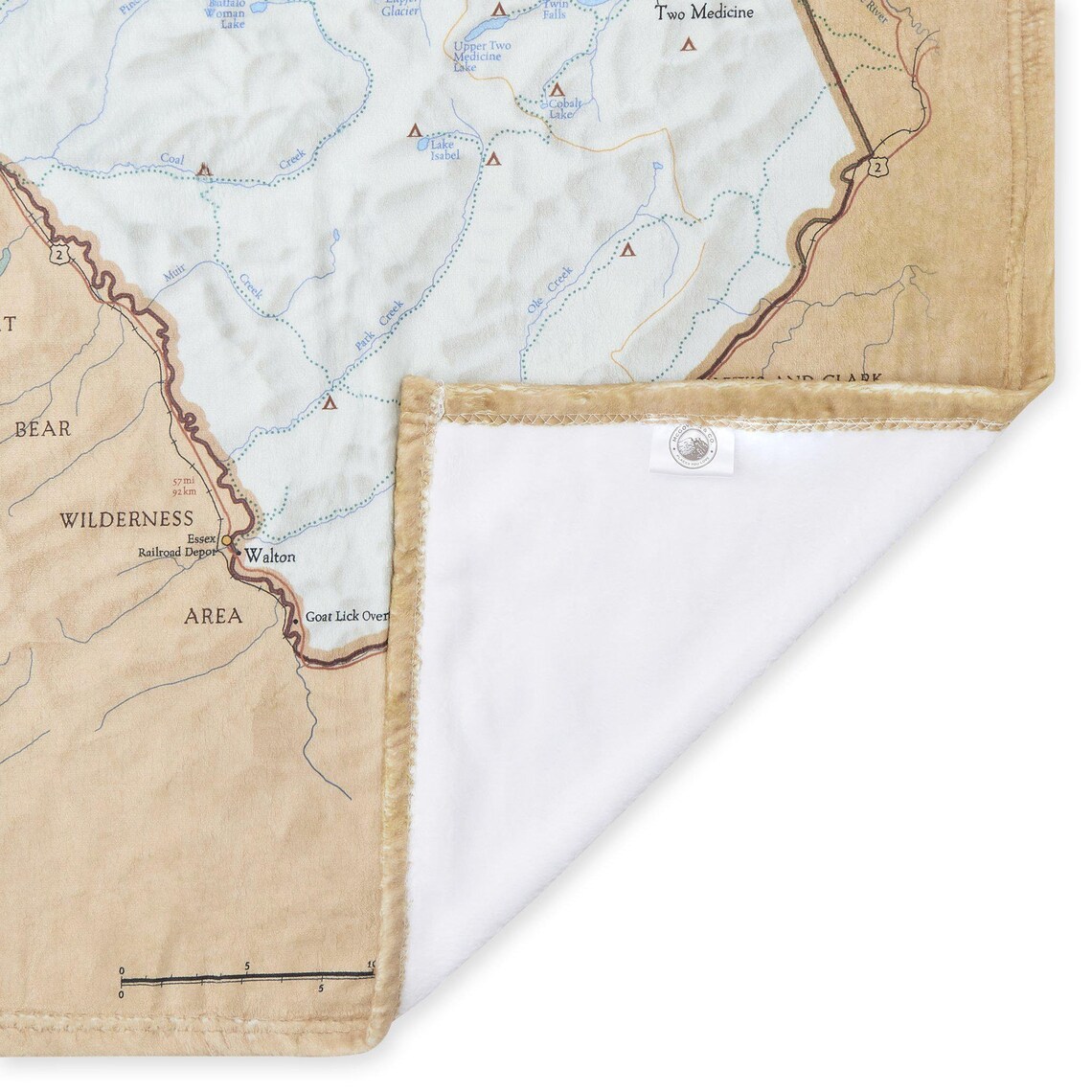 Glacier National Park Map Plush Blanket - Etsy