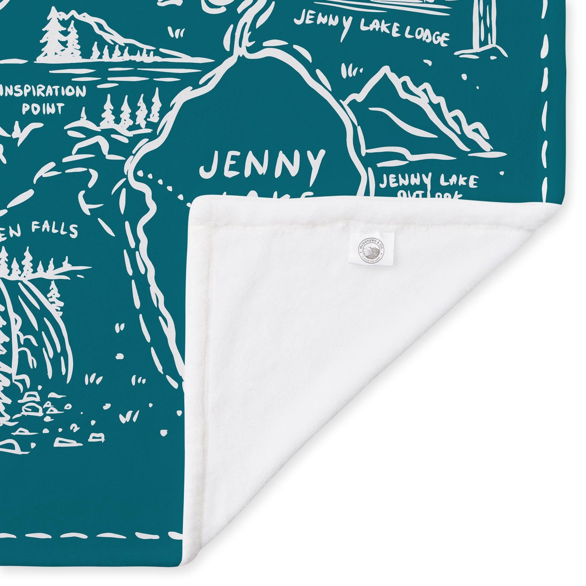 Jenny Lake Grand Teton National Park Illustrated Map Blanket - Etsy