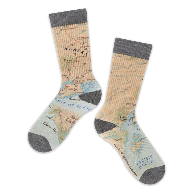 Alaska National Parks Map Socks - Etsy