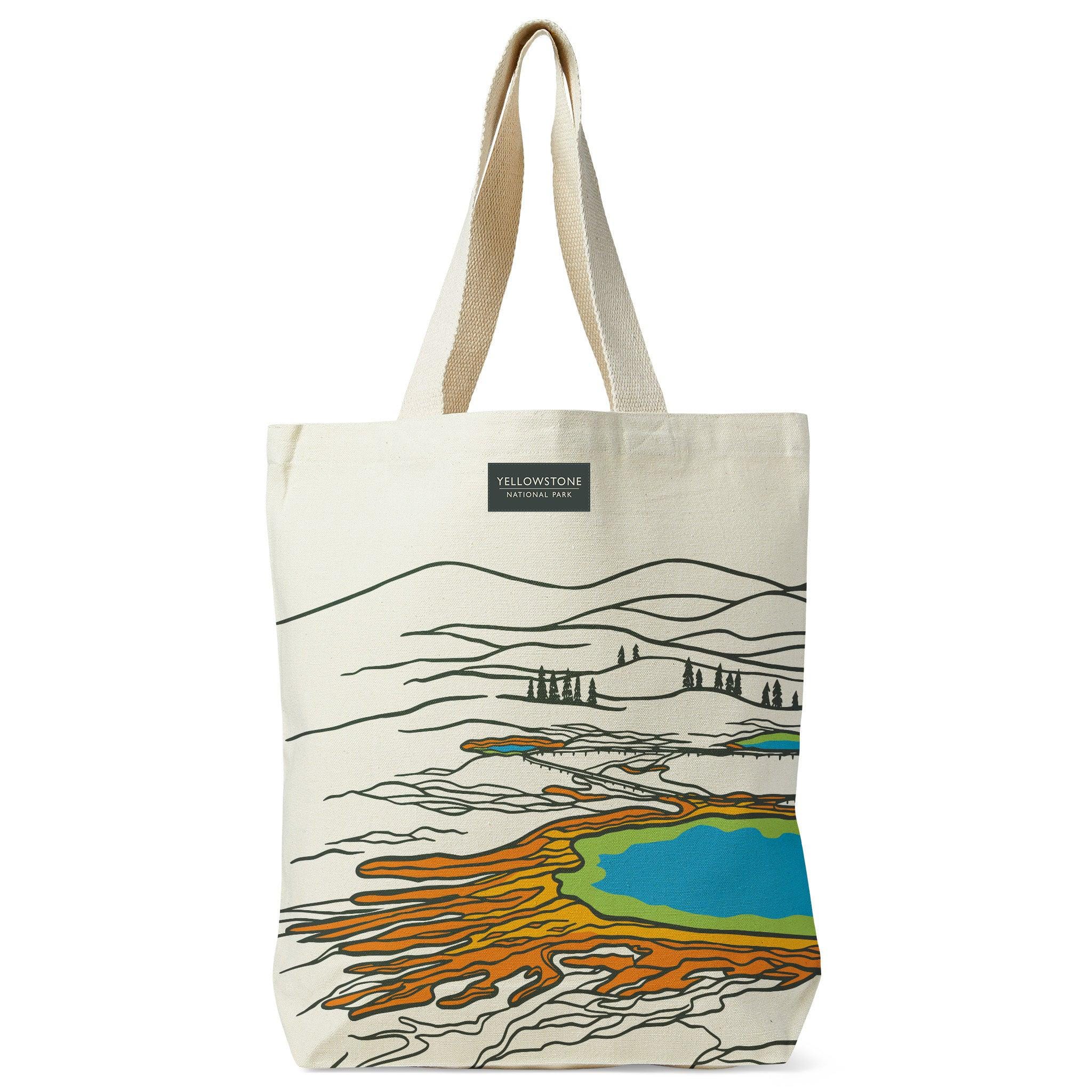 Yellowstone Grand Prismatic Contour Lines Recycled Canvas Tote Bag - Etsy