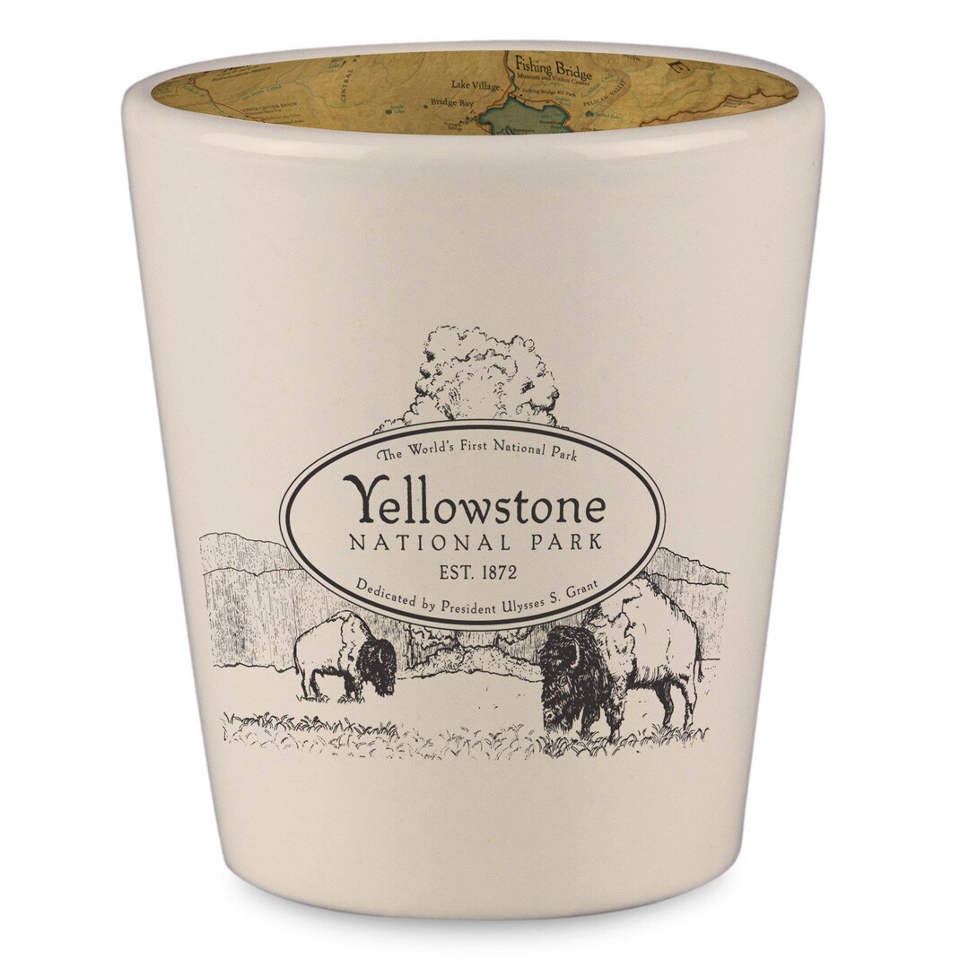 Yellowstone National Park Vintage Map Shot Glass - Etsy