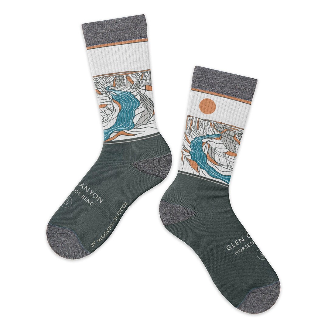 Horseshoe Bend Glen Canyon Contour Lines Socks - Etsy