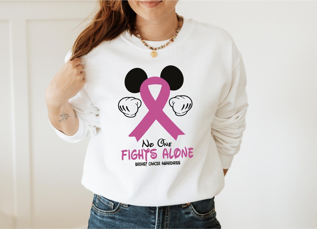 Mickey Breast Cancer Awareness Shirt, No One Fights Alone Tee, Disney ...