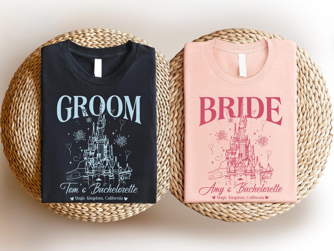Disney Bride and Groom Shirt, Bachelor Party Shirt, Custom Disney Groom ...