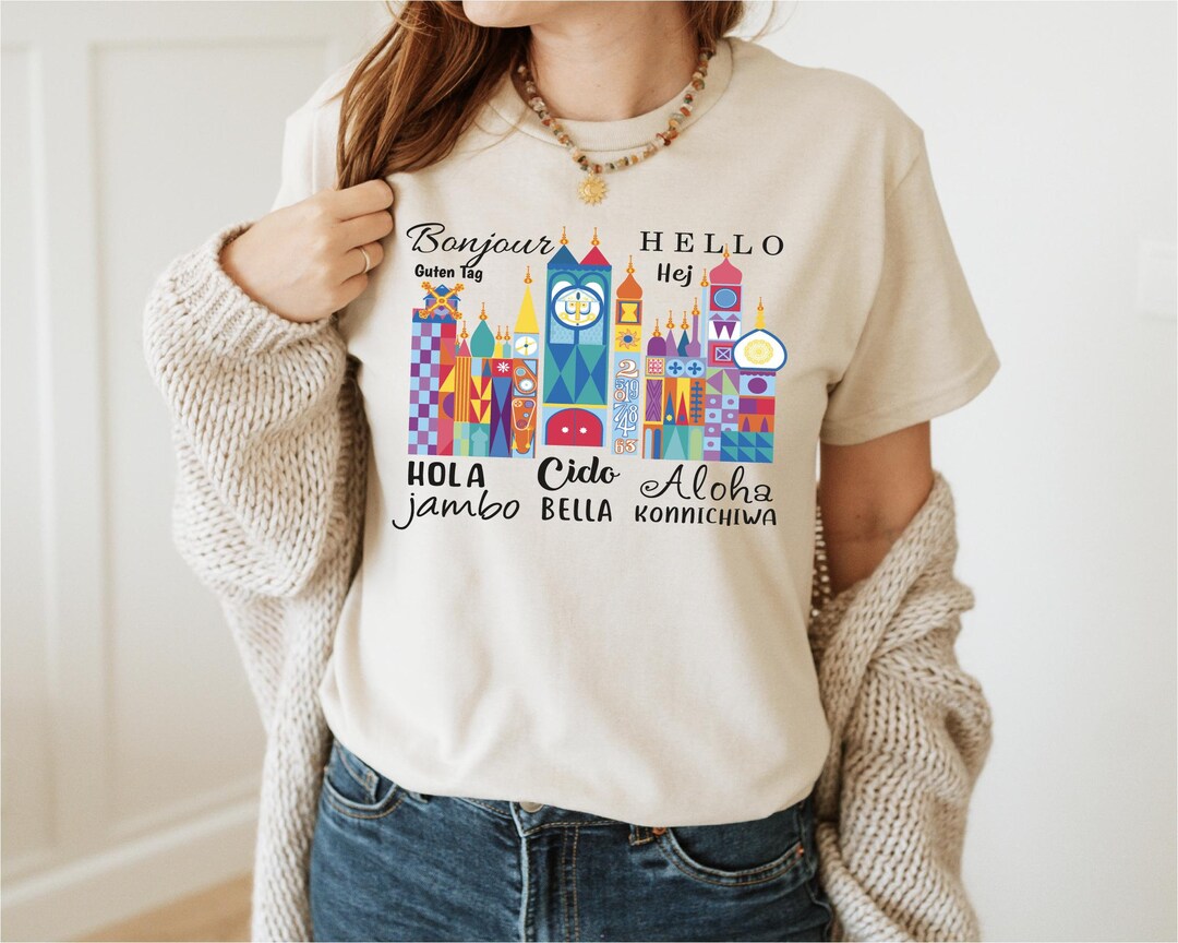 Disney It's A Small World Castle Shirt, Greetings in Different Languages, All Kind Hello Shirt ...