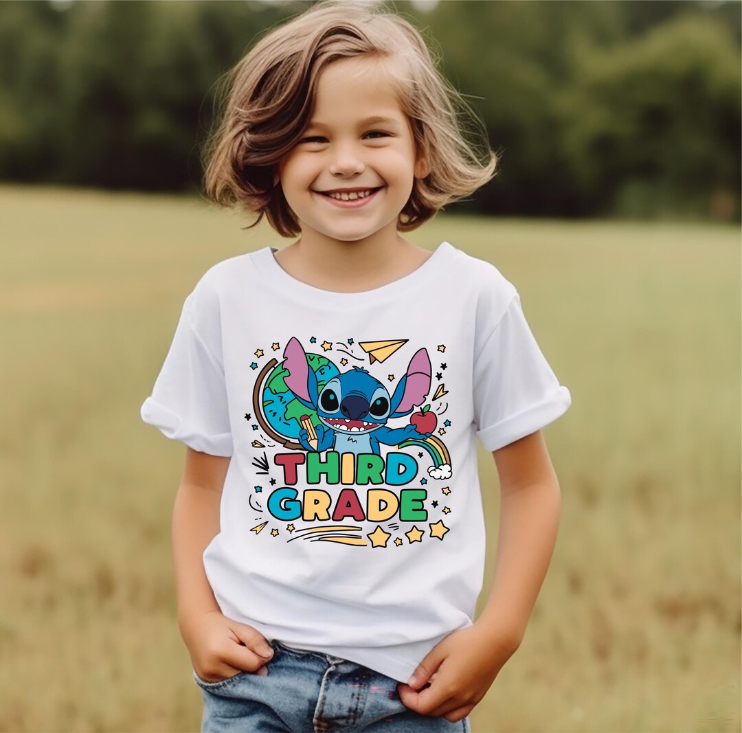 Disney Stitch 3rd Grade Shirt, Third Grade Shirt, 1st Day of School ...