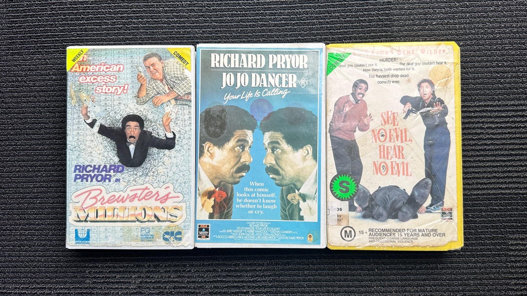 Richard Pryor VHS Lot: Brewster's Millions, Jo Jo Dancer, See No Evil ...