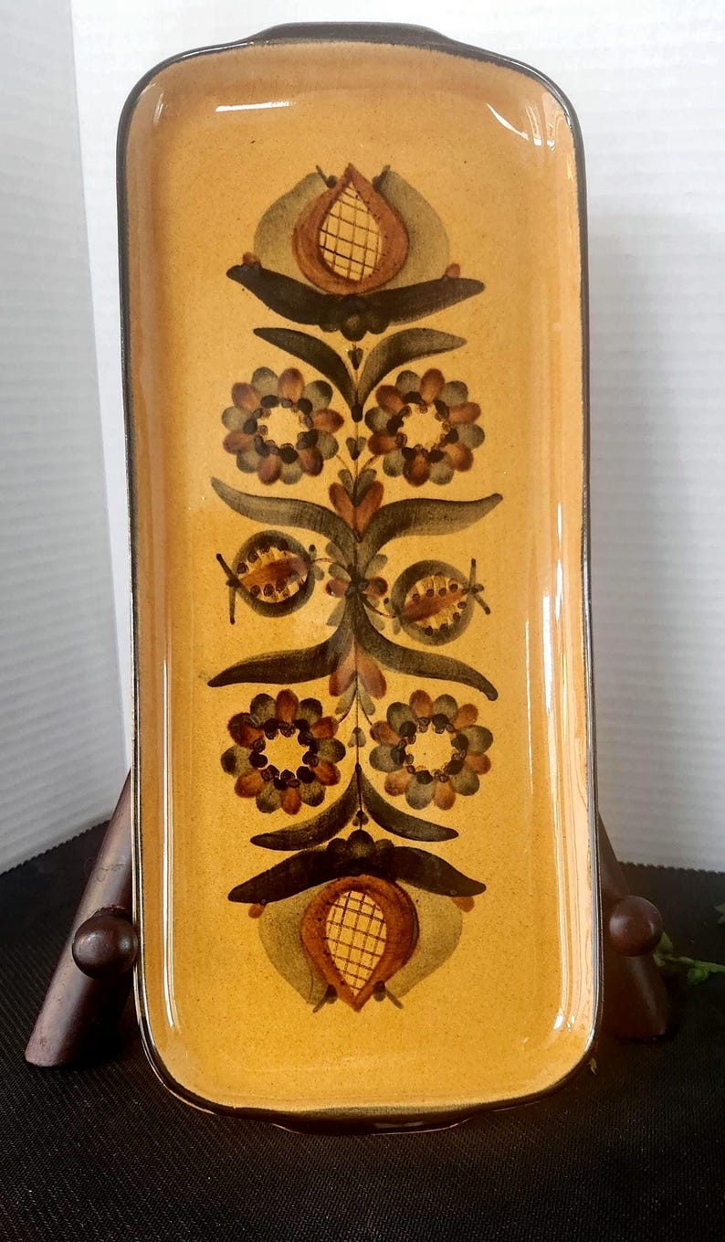 Unique Hungarian Vintage Handpainted Folk Art Glazed Pottery 13.25 ...