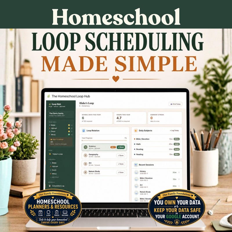 Weekly Loop Schedule - Etsy