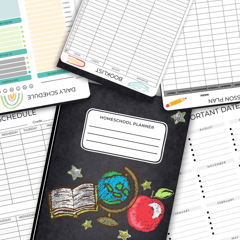 Homeschool Planner Printable Organizer & Tracker Daily, Weekly, Monthly ...