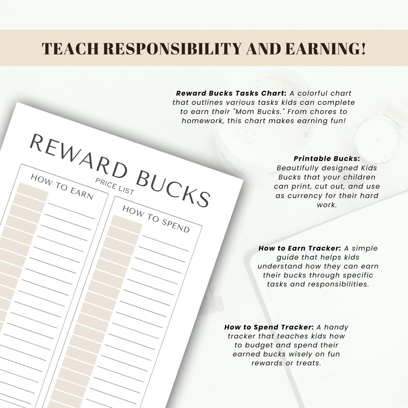 Kids Rewards Bucks System to Teach Responsibility and Allowance | Mom ...