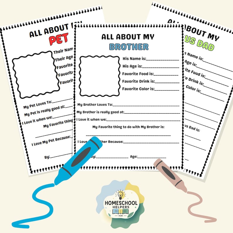 Family Activity Worksheets Printable – 14 Pages for Kids, Homeschool ...