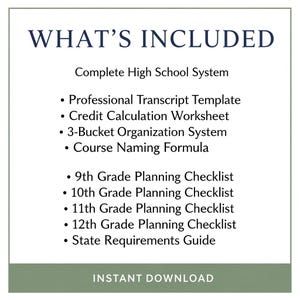 Complete Homeschool High School Graduation Tracker Transcript System ...