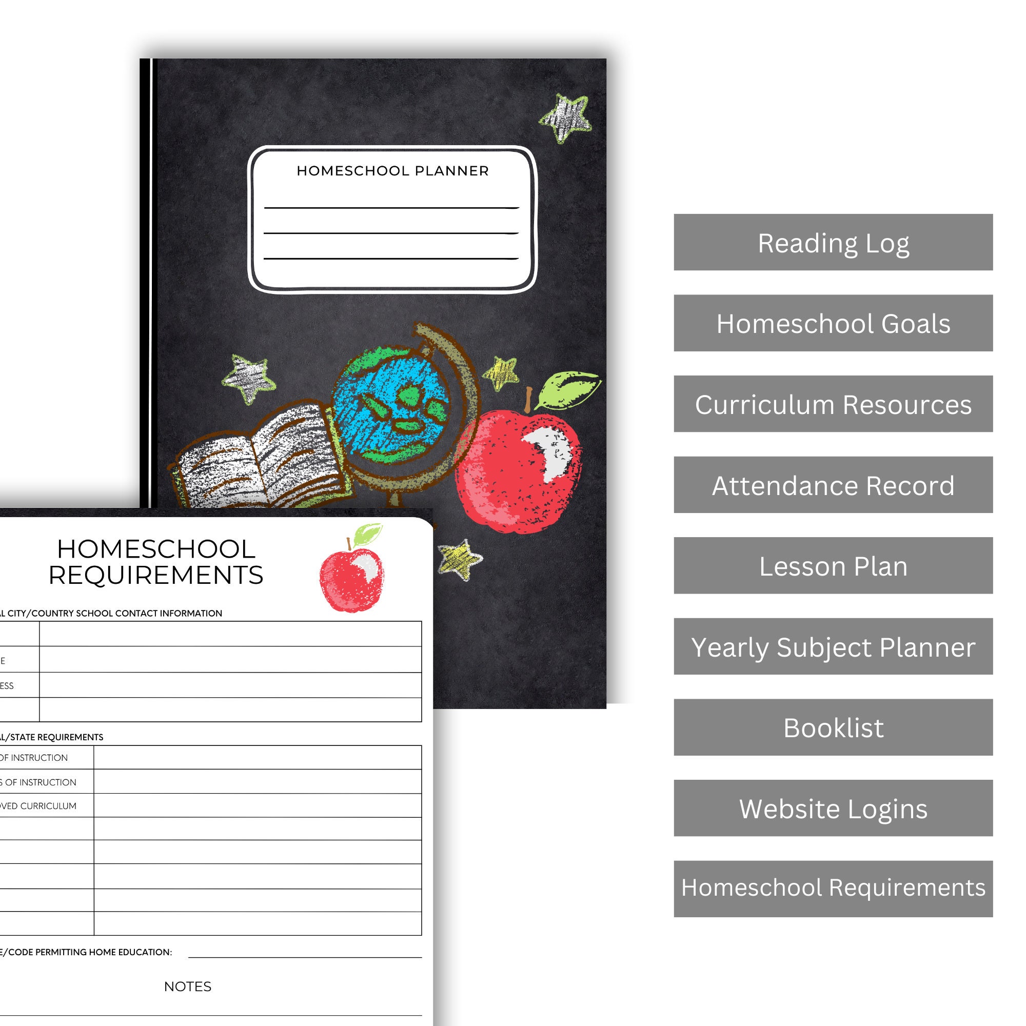 Homeschool Planner Printable Organizer & Tracker Daily, Weekly, Monthly ...