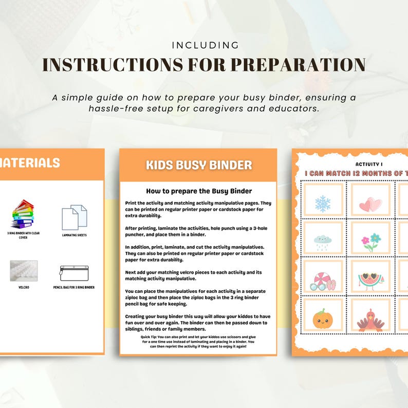 Preschool Kindergarten Busy Book: Learning Activity Binder (digital Download) - Etsy