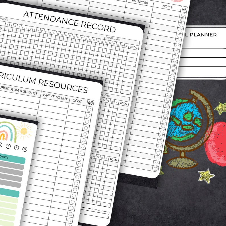 Homeschool Planner Printable Organizer & Tracker Daily, Weekly, Monthly ...