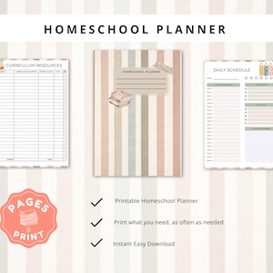 Homeschool Planner Printable PDF Homeschool Organizer Daily Weekly ...