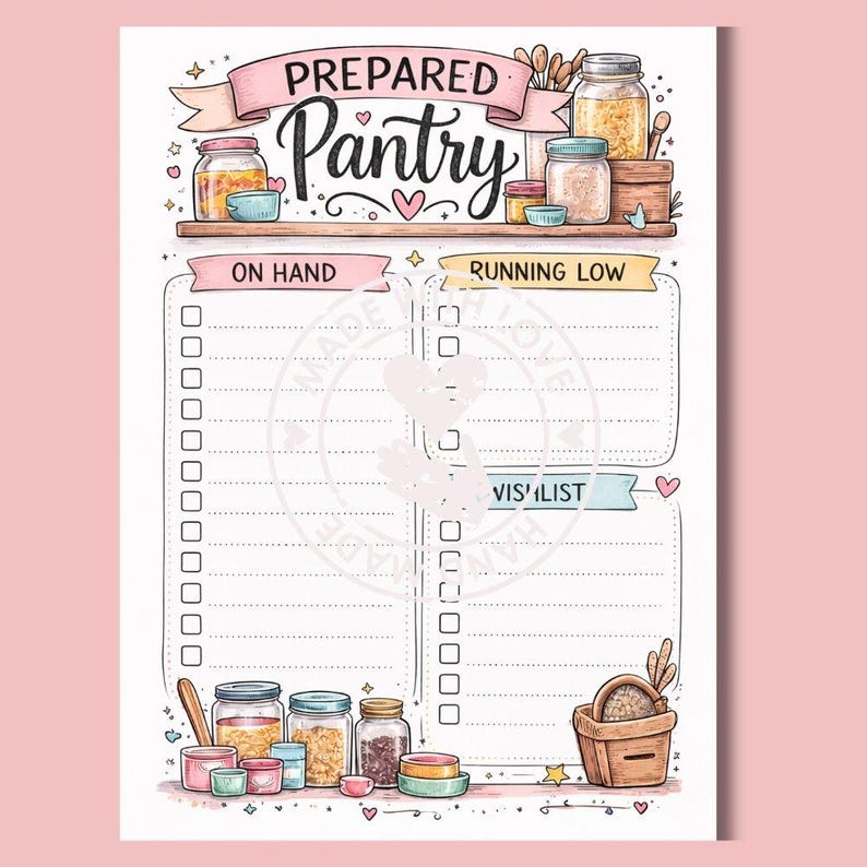 Pantry Inventory Printable PDF: Kitchen Organizer, Grocery List ...